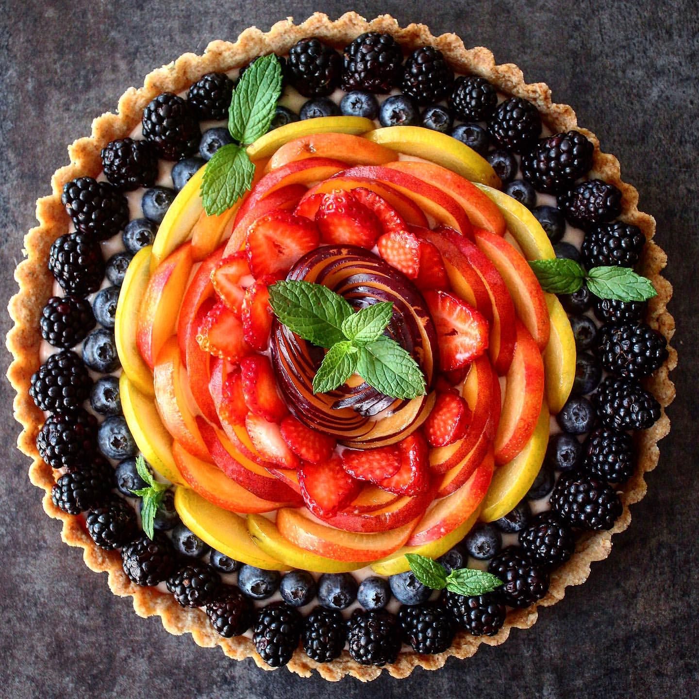 Rainbow Fruit Tart Recipe | The Feedfeed