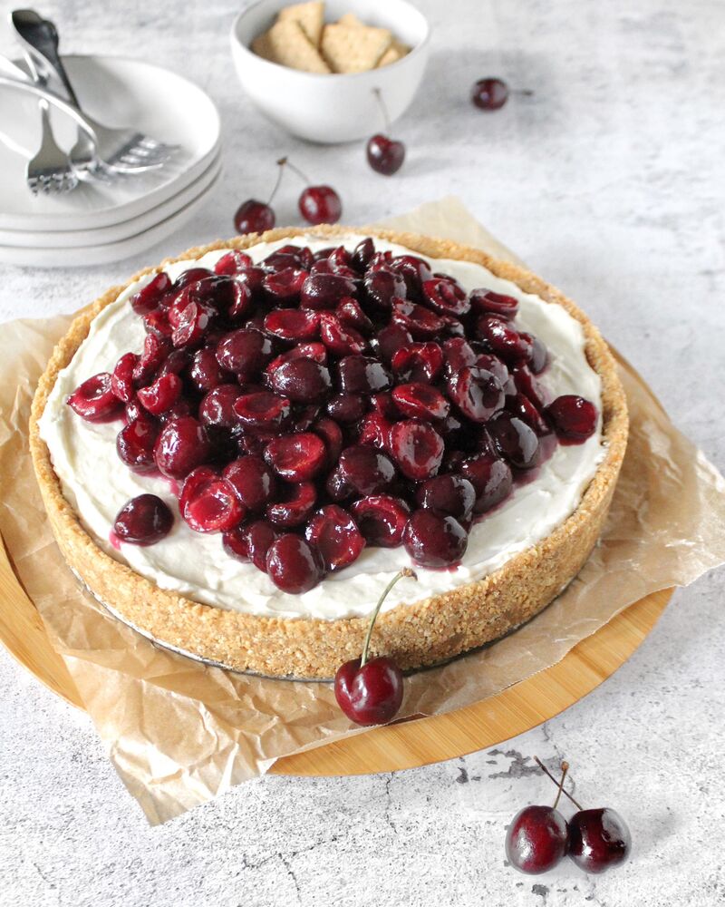 No-Bake Cherry Cheesecake Recipe | The Feedfeed