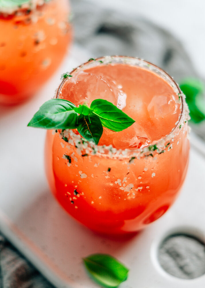 Watermelon Paloma with Herbed Salt Rim Recipe | The Feedfeed