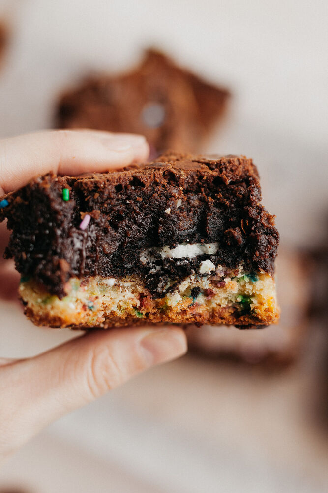 Birthday Cake Oreo Brownies Recipe | The Feedfeed