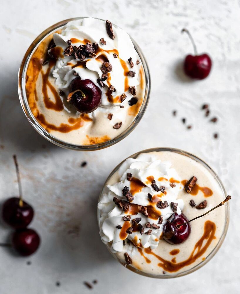 Vegan Protein "Nice" Cream Shake with Coconut and Caramel Recipe | The ...