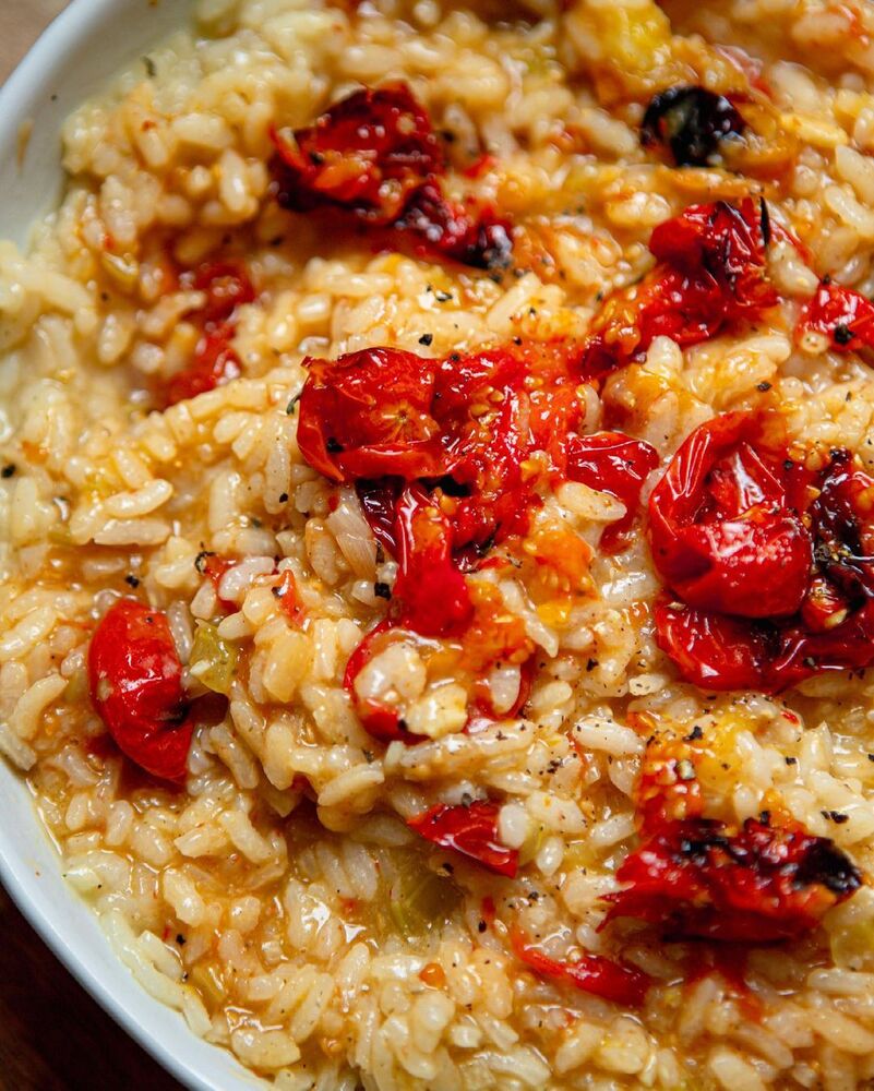 Vegan Tomato and Garlic Risotto Recipe | The Feedfeed