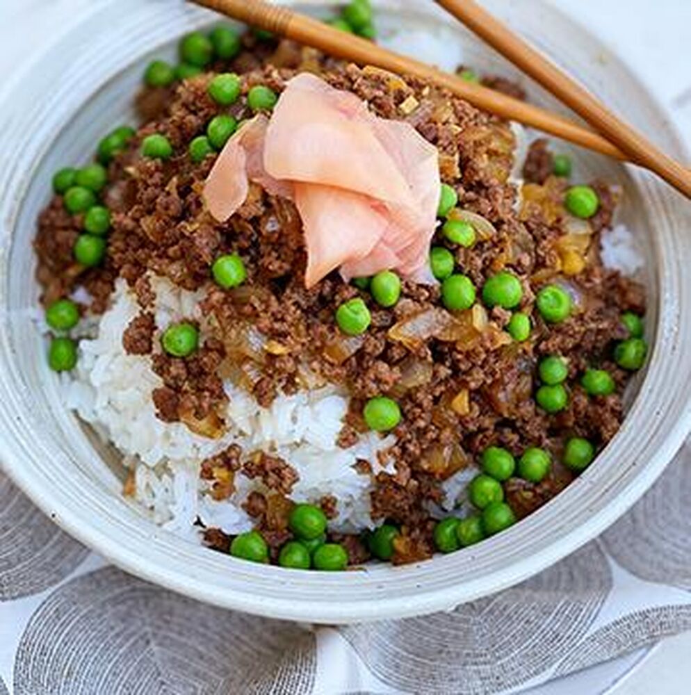Soboro Donburi (Miyazakigyu Wagyu Ground Beef Over Rice) Recipe | The ...