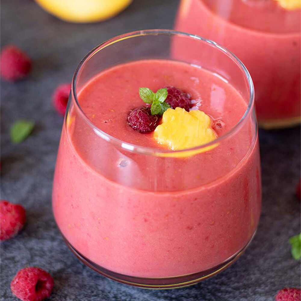 Peach and Raspberry Smoothie Recipe | The Feedfeed