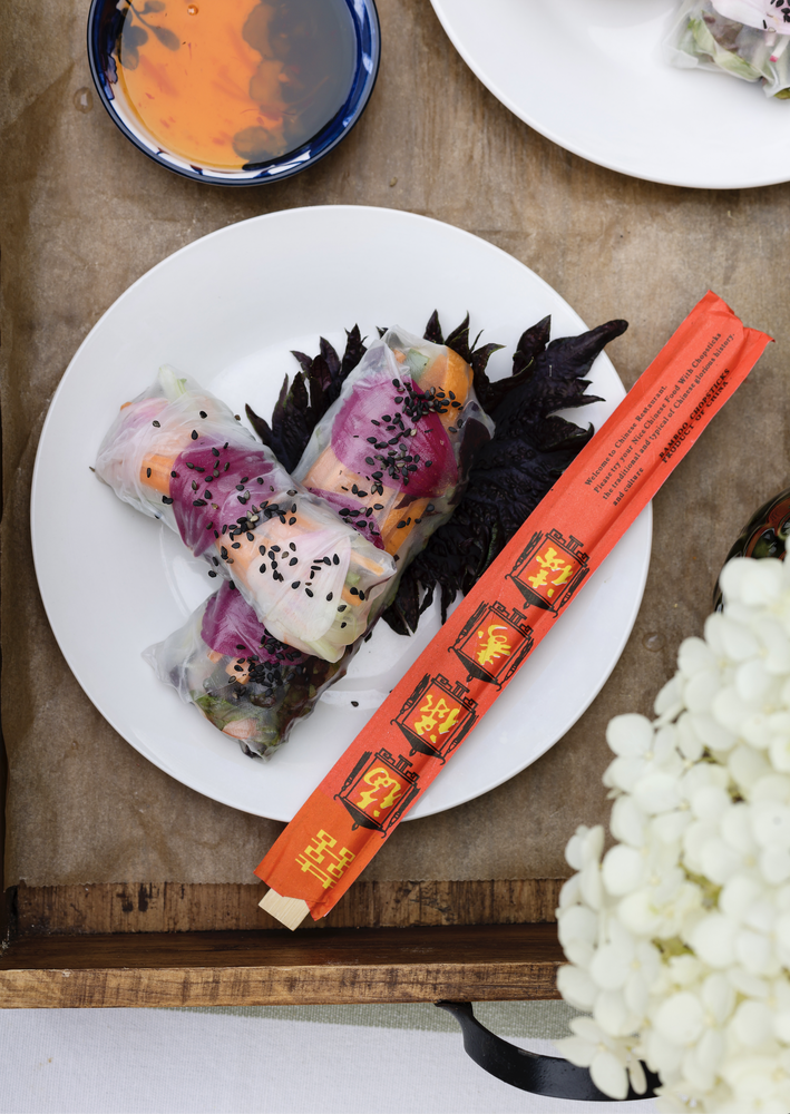 Shiso and Cosmos Rice Paper Rolls Recipe | The Feedfeed