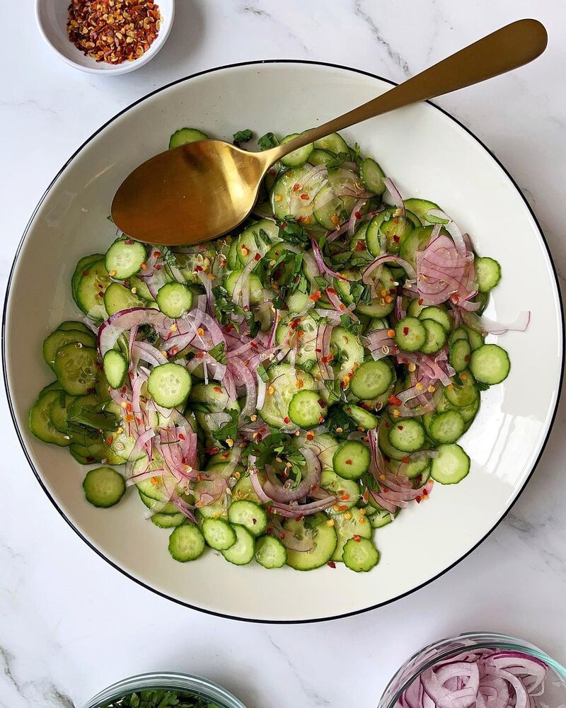 Spicy Chilled Cucumber Salad Recipe | The Feedfeed