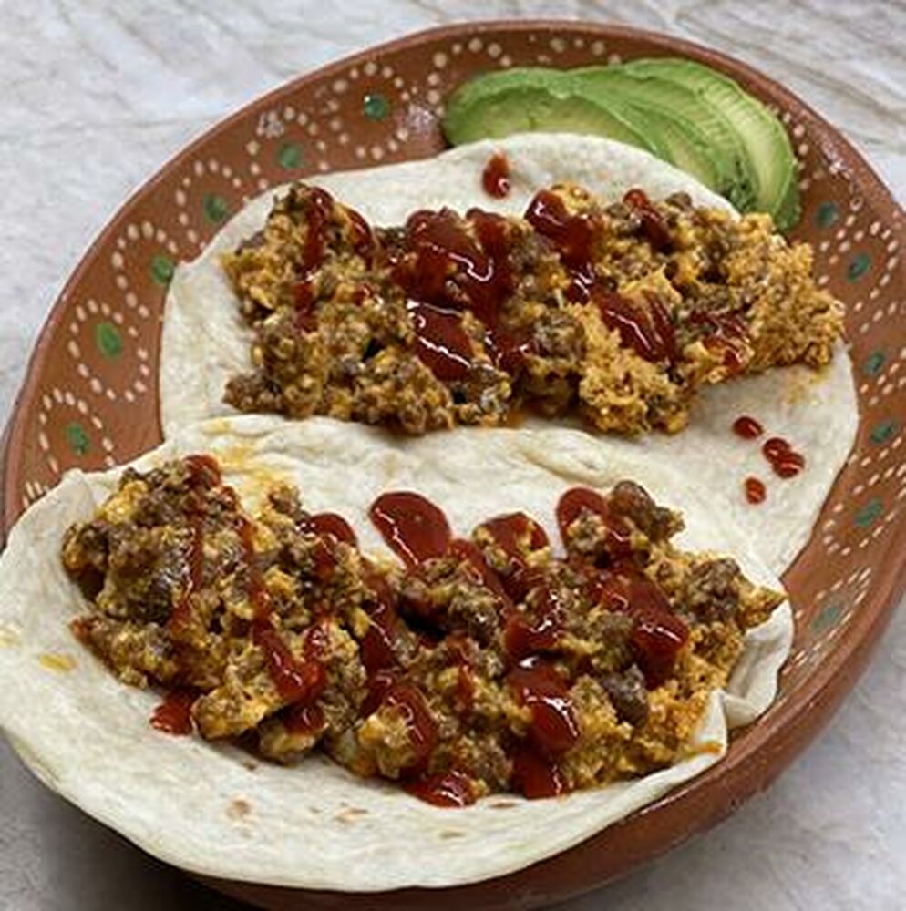 Wagyu Beef Chorizo and Egg Breakfast Tacos Recipe | The Feedfeed