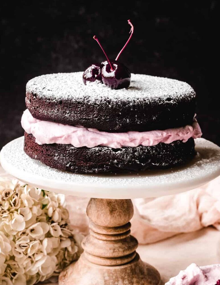 Dark Chocolate Torte with Bourbon Cherry Whipped Cream Recipe | The ...