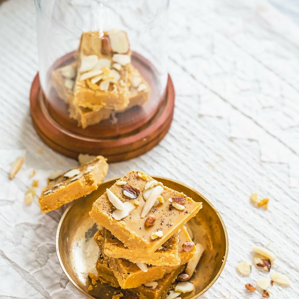 Magaz / sugar-free chickpea flour fudge — the medium spicy Recipe | The ...