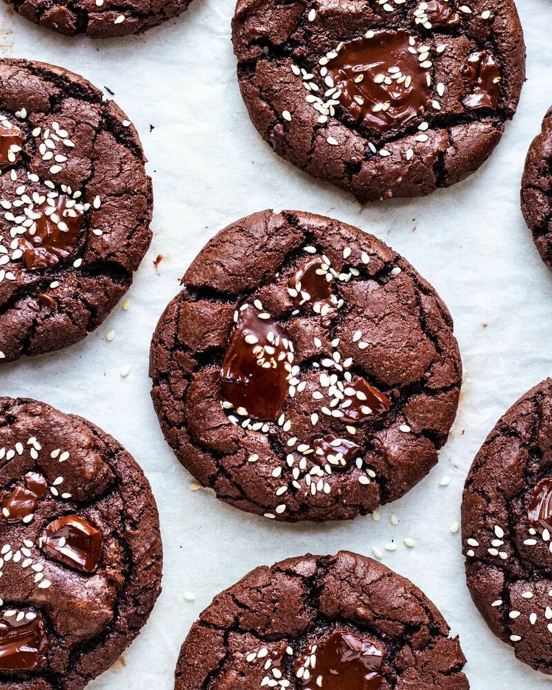 Chocolate Tahini Brownie Cookies Recipe | The Feedfeed