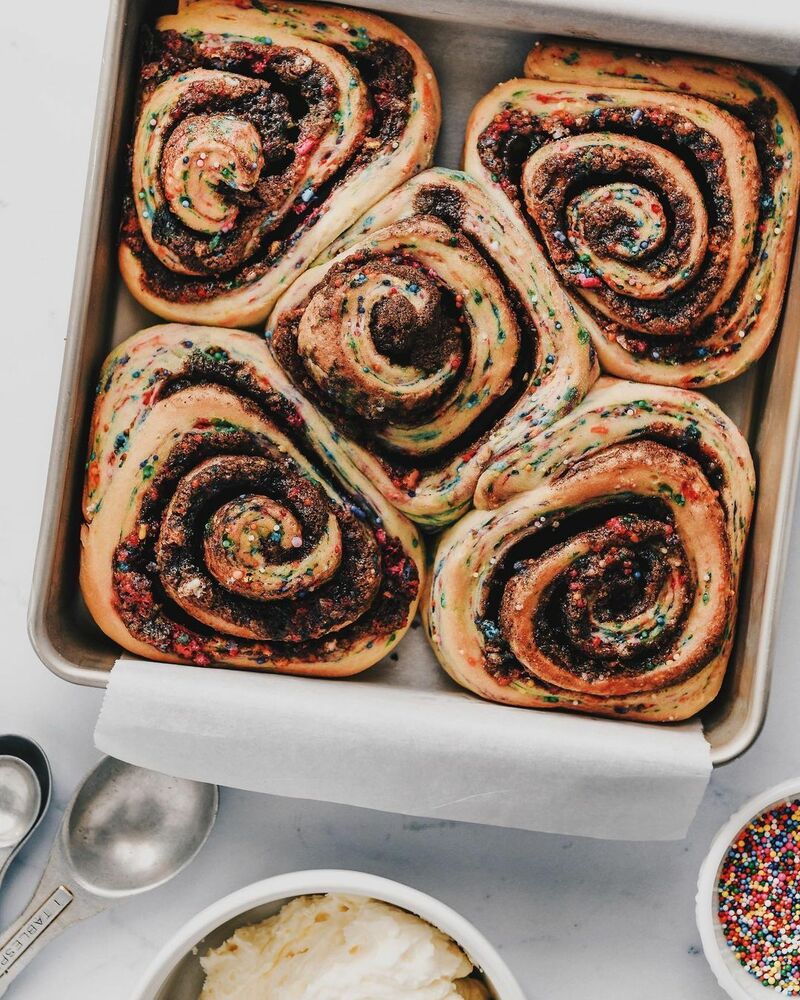 Funfetti Brioche Cinnamon Rolls Recipe | The Feedfeed