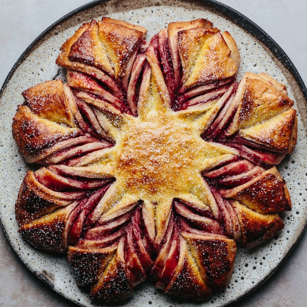 Cardamom Raspberry Star Bread Recipe | The Feedfeed