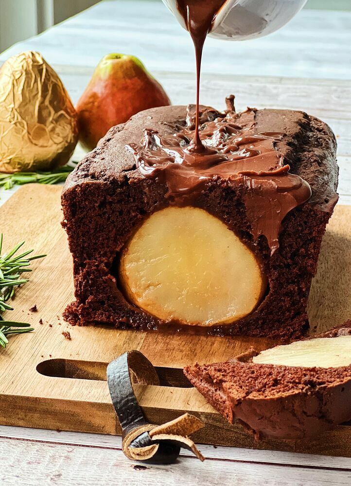 Poached Pear Chocolate Loaf | Video Recipe The Feedfeed
