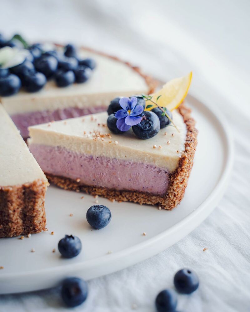 White Chocolate & Blueberry Cheesecake Tart Recipe | The Feedfeed