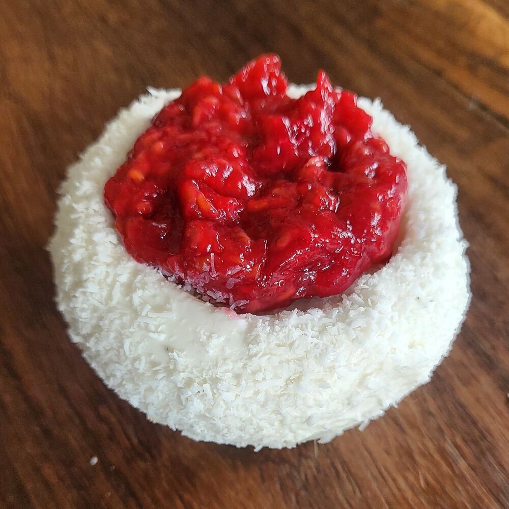 Coconut mousse & raspberry gelee entremet Recipe | The Feedfeed