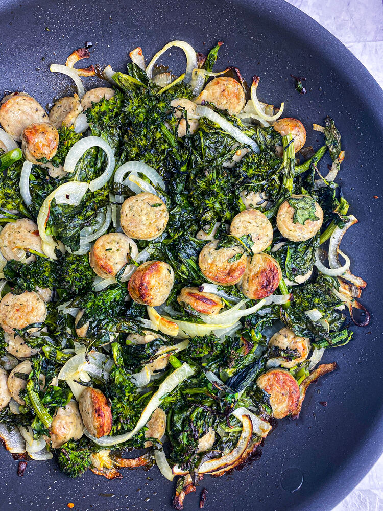 Broccoli Rabe and Sausage Skillet Bake Recipe | The Feedfeed