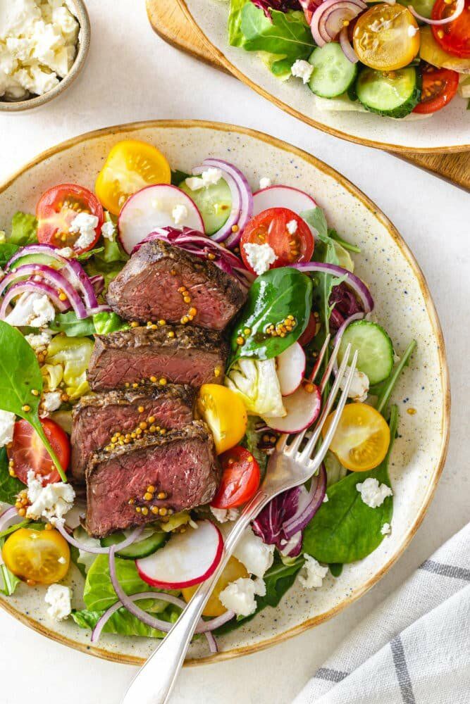 Beef Filet Mignon Steak Salad with Balsamic Vinaigrette Recipe | The ...