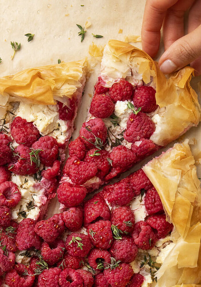Raspberry Phyllo Galette With Feta | Video Recipe The Feedfeed