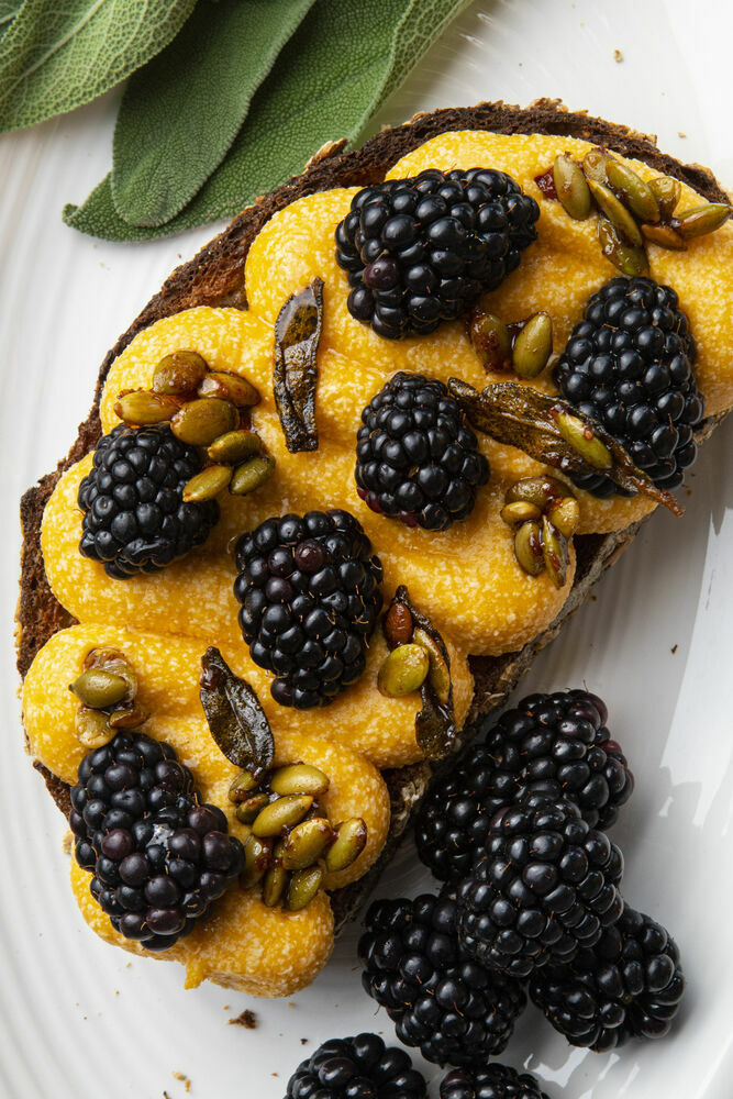 Pumpkin Whipped Ricotta Toast With Blackberries | Video Recipe The Feedfeed
