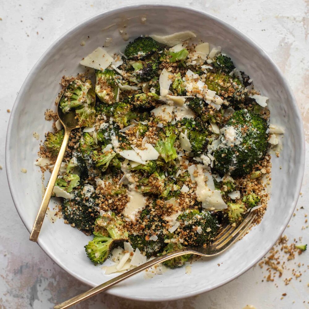 Roasted Broccoli Caesar Salad Recipe | The Feedfeed