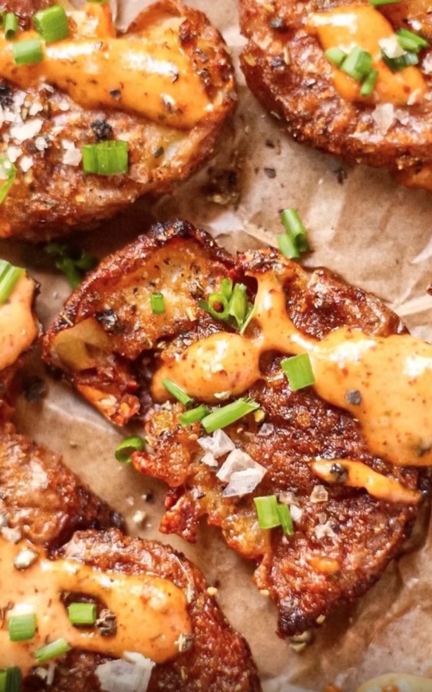 Crispy Smashed Potatoes with Creole Sauce Recipe | The Feedfeed