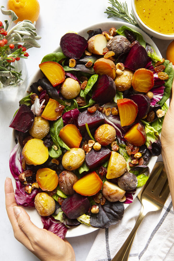 Salt-Roasted Potato and Beet Salad Recipe | The Feedfeed