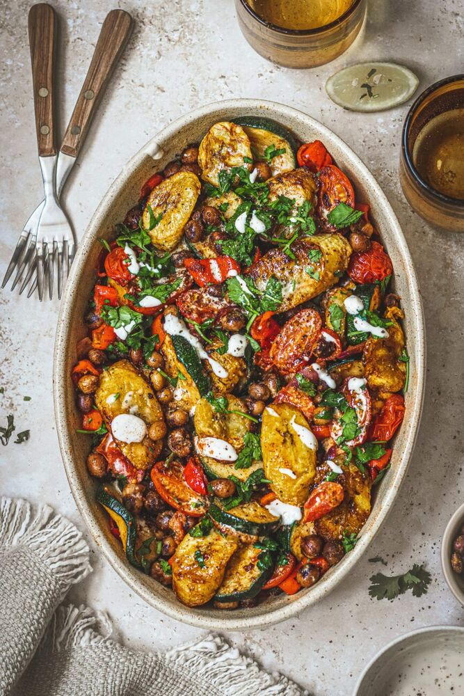 Plantain Bambara Bean Traybake Recipe | The Feedfeed