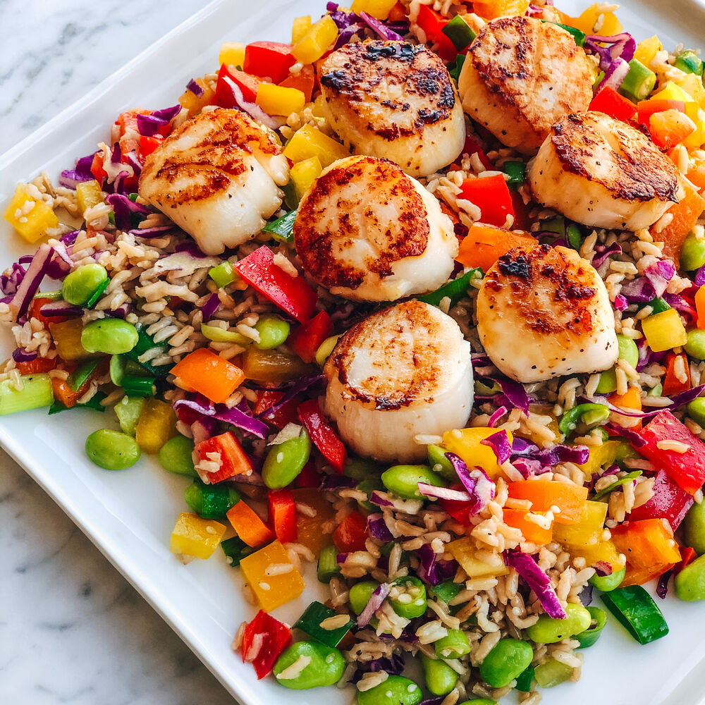 Seared scallops with a crunchy chopped salad - nutrition happens Recipe ...