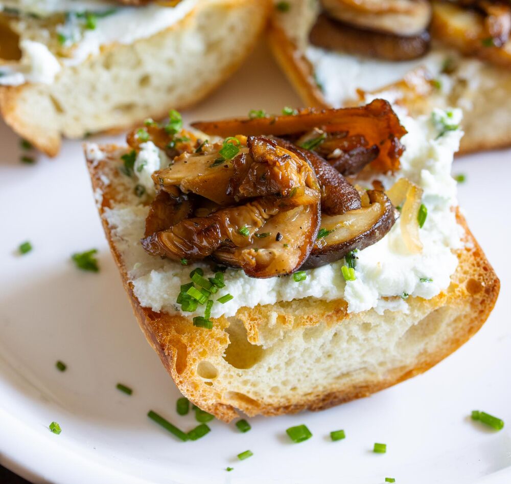 Mushroom Goat Cheese Toasts Recipe | The Feedfeed