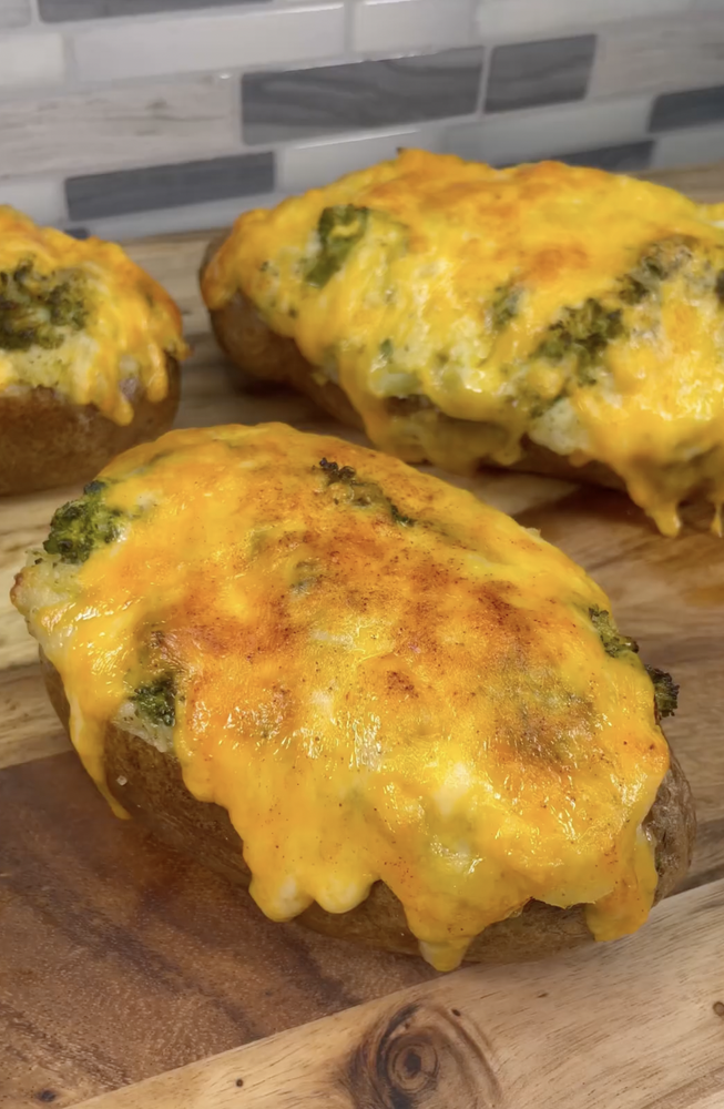 Loaded Broccoli & Cheese Potato Boats Recipe | The Feedfeed