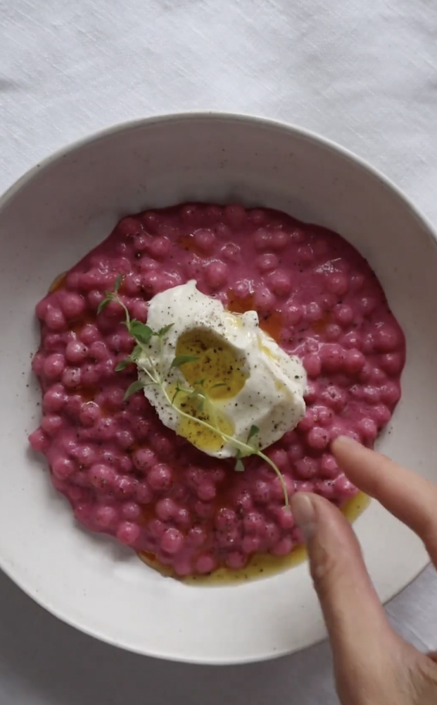 Pearl Couscous with Beetroot and Whipped Goat Cheese Recipe | The Feedfeed