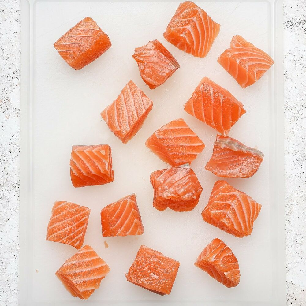 How To Cut Salmon For Salmon Bites Recipe | The Feedfeed