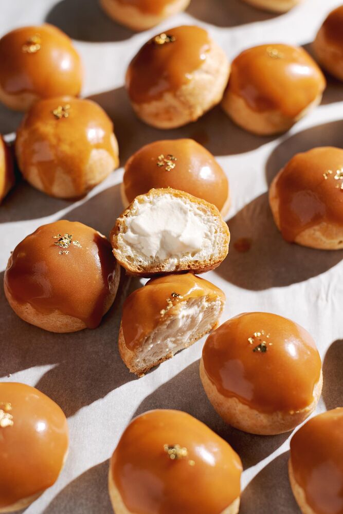 Mini Salted Caramel Profiteroles Recipe | The Feedfeed