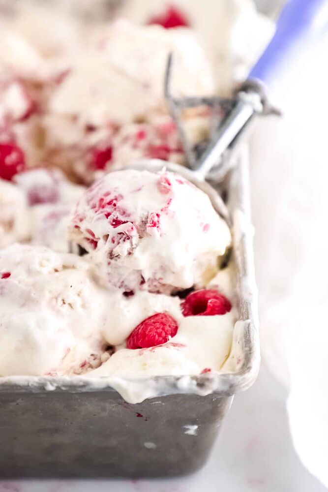 No-Churn Raspberry Ice Cream Recipe | The Feedfeed