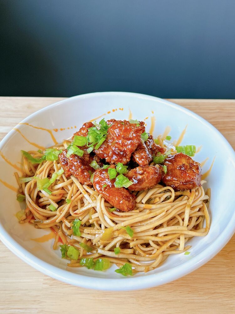 Mandarin Orange Chicken with Stir-Fried Udon Noodles Recipe | The Feedfeed