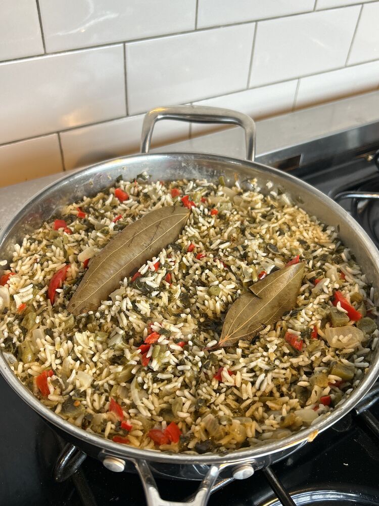 Callaloo and Coconut Rice Recipe | The Feedfeed