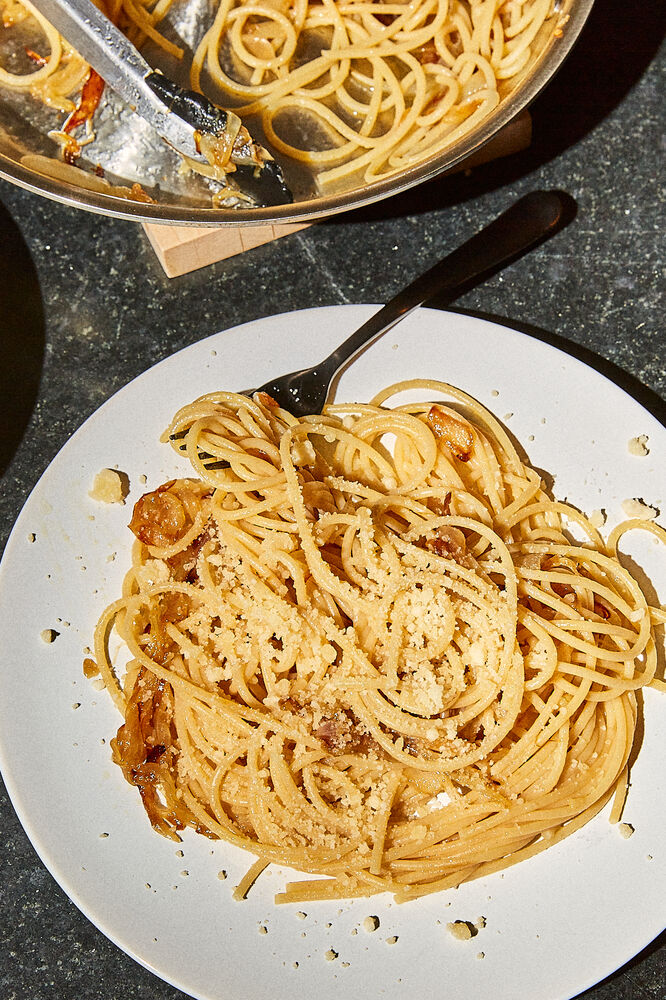 Fried Onion Pasta Recipe | The Feedfeed