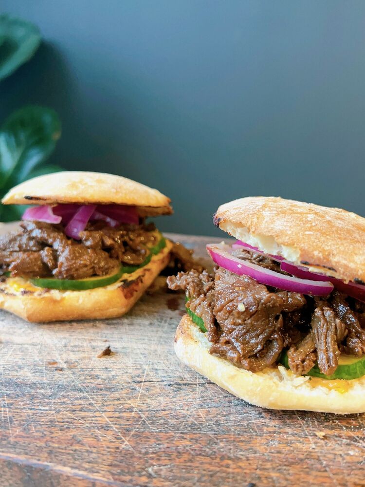 Beef Bulgogi Sandwich with Spicy Marinated Cucumbers Recipe | The Feedfeed