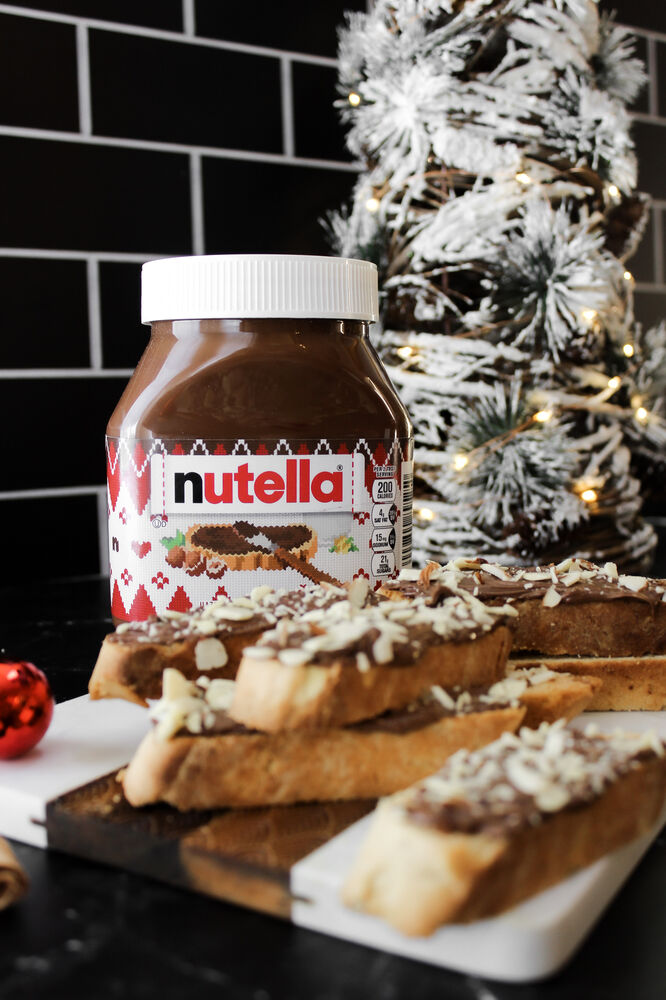 Homemade Almond Biscotti Topped with Nutella® | Video Recipe The Feedfeed