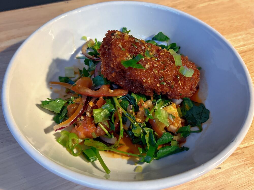 Crispy Fried Monkfish with Chili Oil Vinaigrette Recipe | The Feedfeed