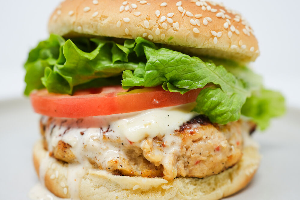 Ground Grouper Burger with Mango Garlic Aioli Recipe | The Feedfeed