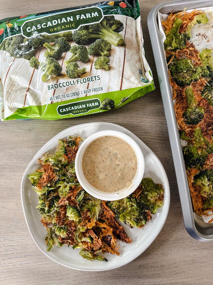 Smashed Parmesan Broccoli Chips with Tahini Dipping Sauce Recipe | The ...