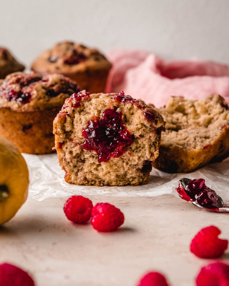 Bakery Style Raspberry Muffins with Sour Cream Recipe | The Feedfeed