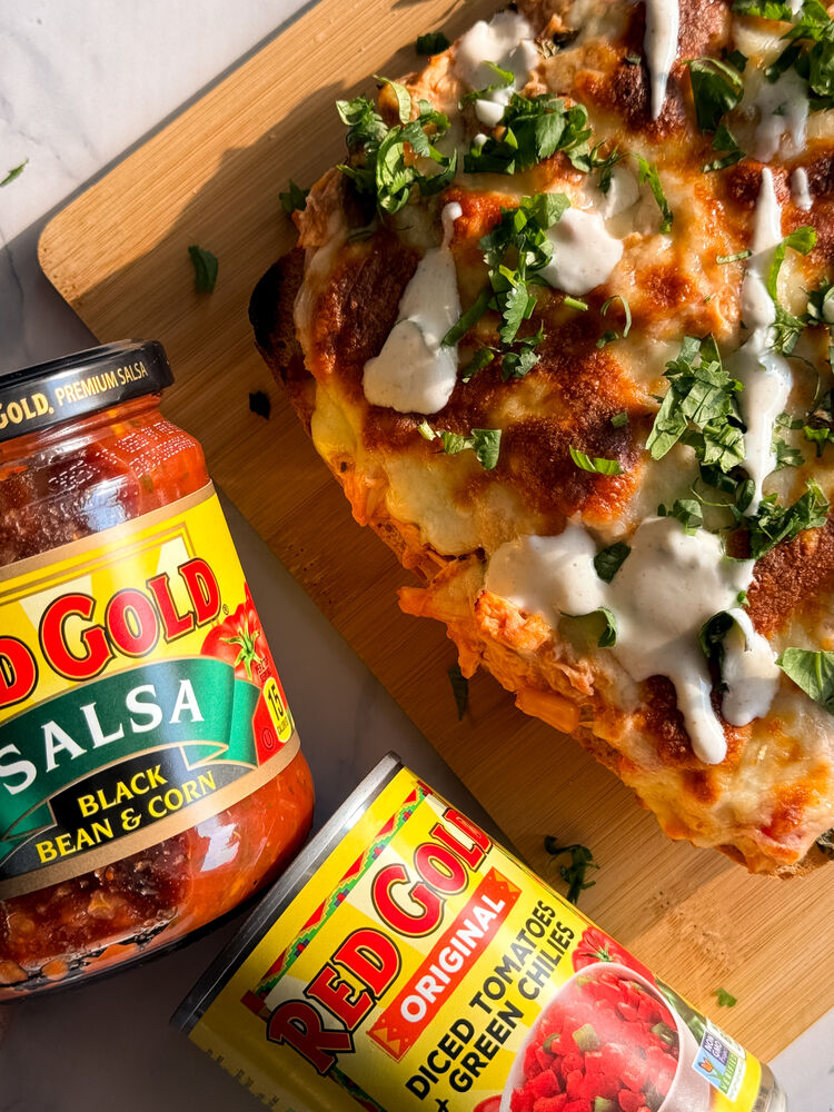 Loaded Chicken Fiesta Garlic Bread Recipe | The Feedfeed