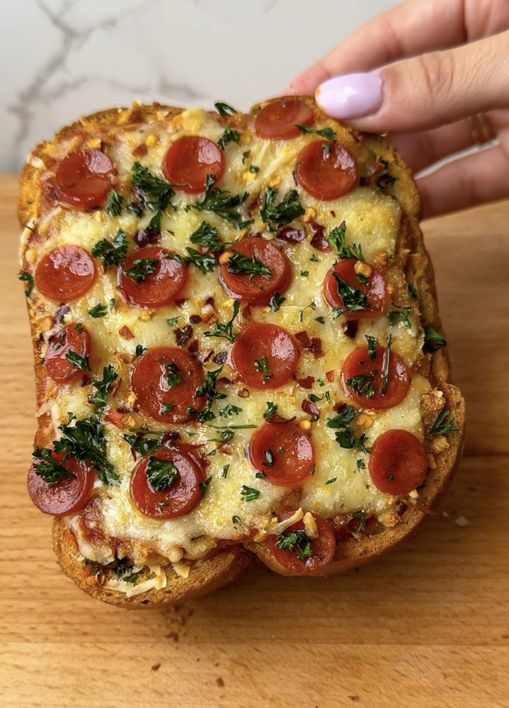 Easy Garlic Bread Pizza Toast Recipe | The Feedfeed
