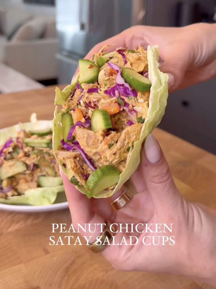 Peanut Chicken Satay Salad Cups Recipe | The Feedfeed