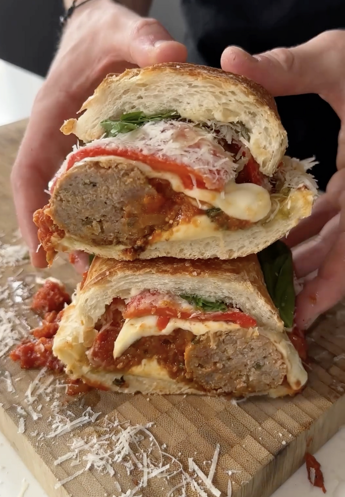 Ultimate Meatball Sub with Pesto and Roasted Red Peppers Recipe | The ...