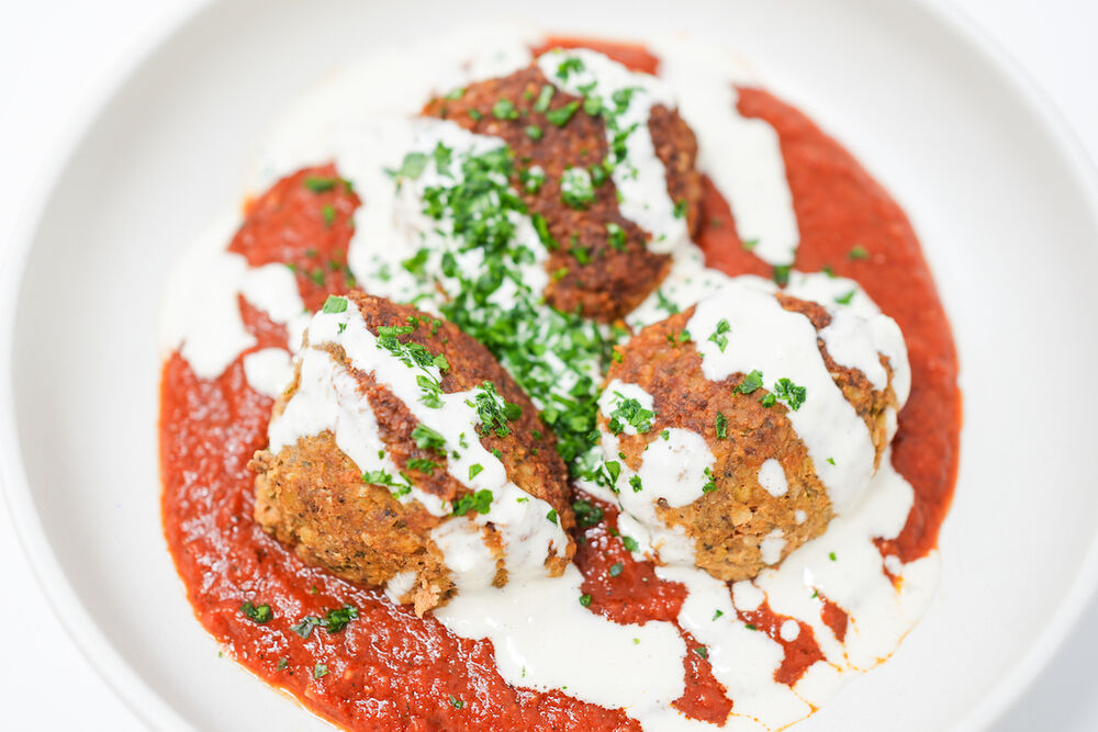 Falafel Lamb Meatballs with Tomato and Tahini Drizzle Recipe | The Feedfeed