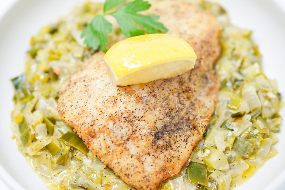 Pan-Fried Snook with Creamy Leeks Sauce Recipe | The Feedfeed