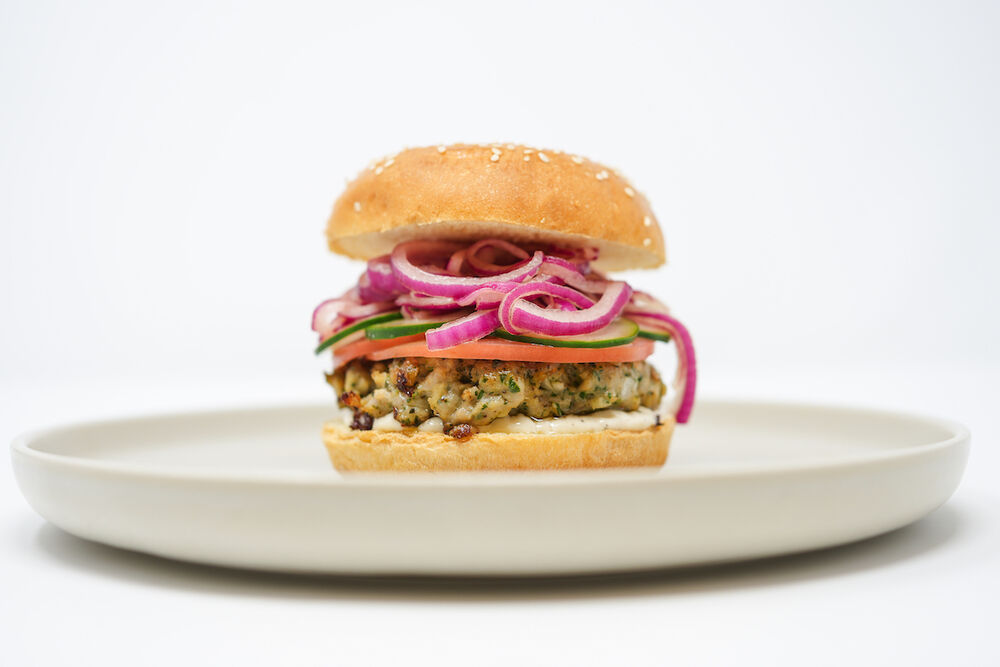 Mediterranean Herb and Tahini Chicken Burger Recipe | The Feedfeed